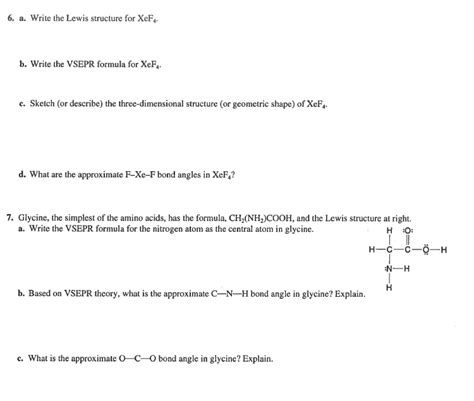 Solved 6 A Write The Lewis Structure For Xef B Write The