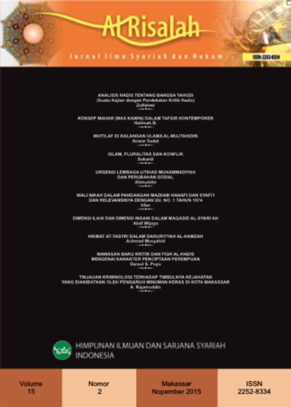 Archives Al Risalah Jurnal Ilmu Syariah Dan Hukum