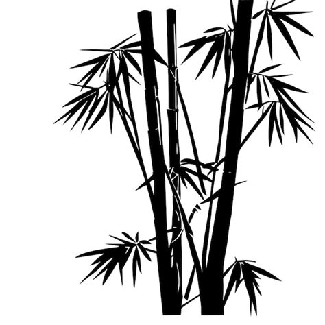 Bamboo Vector Illustration Linocut Premium Ai Generated Vector