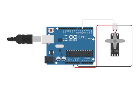 Circuit Design Servo Motor Controlado Con Monitor Serie Tinkercad