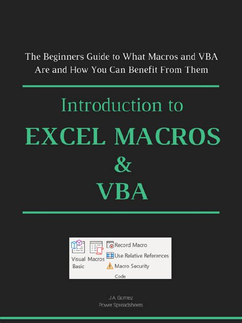01 Introduction To Excel Macros And Vba Ja Gomez Pdf Microsoft Excel Business