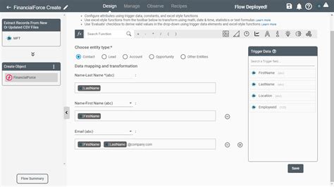 Financialforce Actions Connect Ipaas