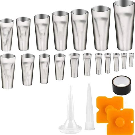 23 Pcs 코킹 피니셔 세트 스테인레스 스틸 실란트 마감 공구 코킹 노즐 애플리케이터 코킹 피니셔 노즐수공구 세트