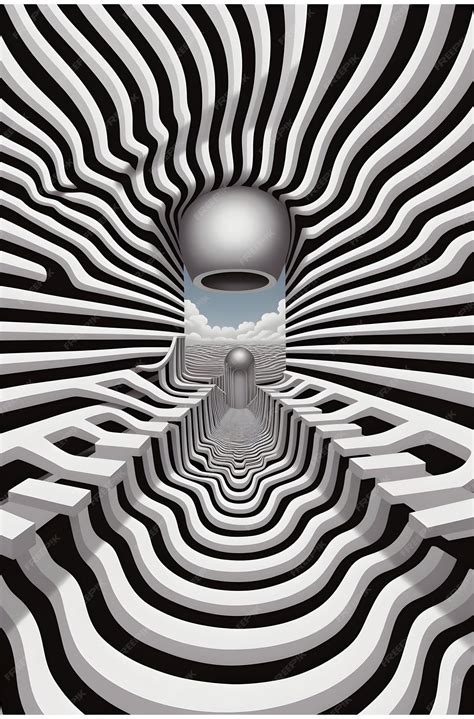 Premium Ai Image Enigmatic Surrealistic Optical Illusion Psychedelic