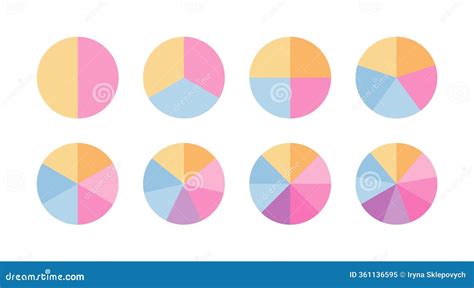 Piechart With Segments And Slices In Shades Of Gray Colors Circular Piechart With Segments And Slices In Shades Of Gray Colors Circular