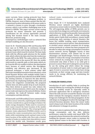 IRJET A Virtual Grid Based Dynamic Routes Adjustment VGDRA Scheme For Wireless Sensor Networks