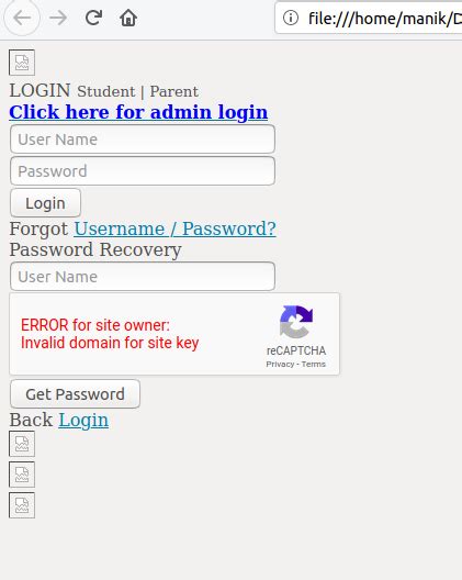 Recaptchaerror For Site Owner Invalid Domain For Site Key Error
