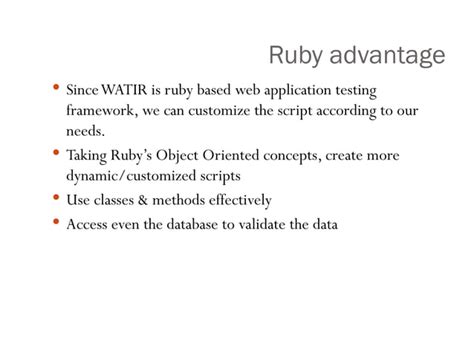 Watir Presentation Sumanth Krishna A Ppt
