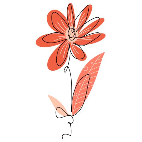 One Line Flower Drawing 12807750 PNG