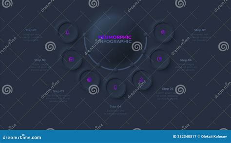 Dark Neumorphic User Interface Elements With Neon Buttons And Bars Black Neumorphism Style