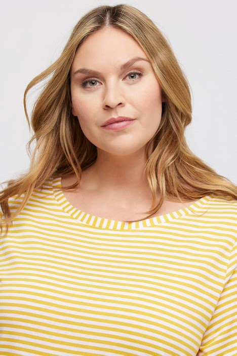 Boat Neck Tee Yellow Ulla Popken