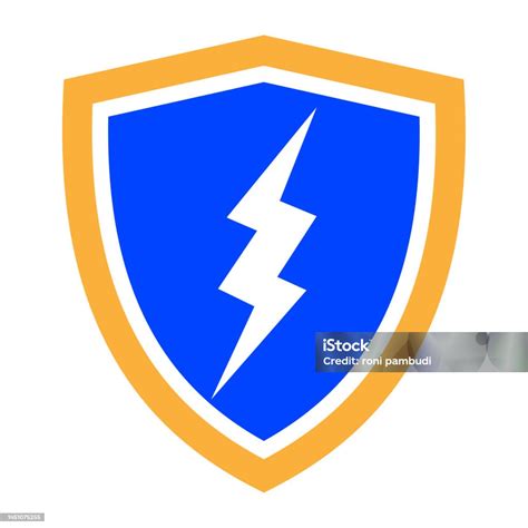 Lightning Shield Thunder Shield Shield Lightning Bolt Stock