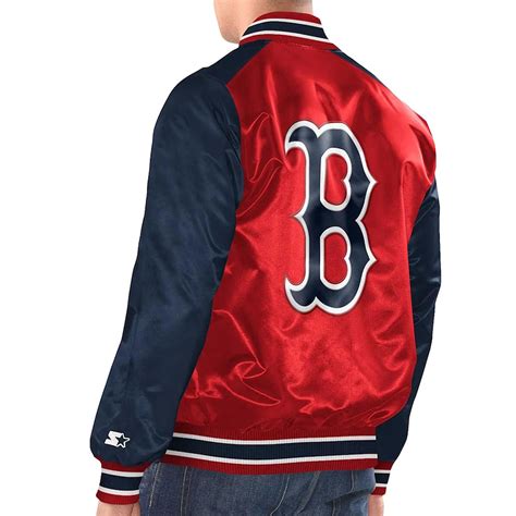 Starter Satin Renegade Boston Red Sox Red And Navy Jacket