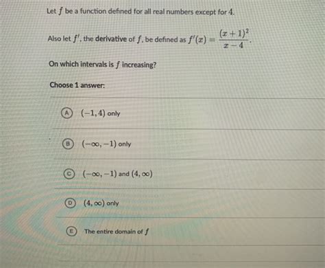 solved let f be a function defined for all real numbers