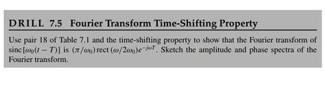 drill 7 5 fourier transform time shifting property