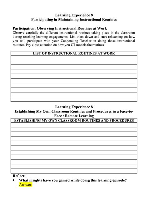 Module MODULE IN FS Learning Experience Participating In Maintaining Instructional