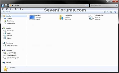 Favorites Links Add Or Remove In Navigation Pane Tutorials