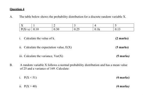 Solved The Table Below Shows The Probability Distribution Chegg