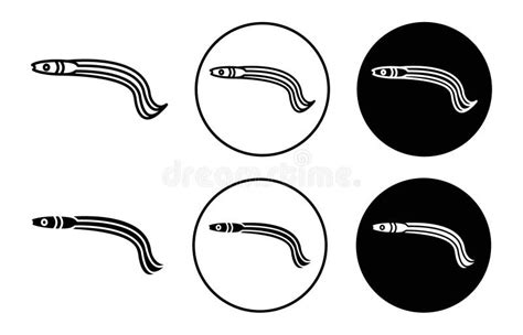 Eel Icon Sign Set In Outline Style Graphics Design Stock Vector Illustration Of Black Caviar