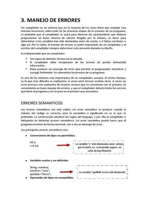Errores Semanticos Pdf Compilador Lenguaje De Programación