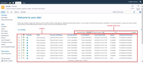 K2 Worklist In Process Portal