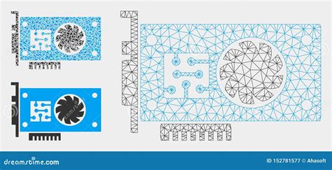 Gpu Accelerator Card Vector Mesh 2d Model And Triangle Mosaic Icon Stock Vector Illustration