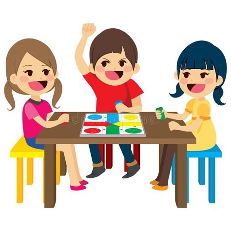 Kinder Die Brettspiel Spielen Vektor Abbildung Illustration Von