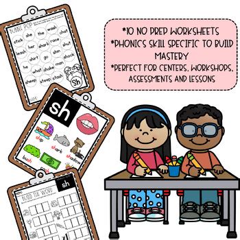 SH Digraph Worksheet Packet NO PREP By The Cason Crew TpT