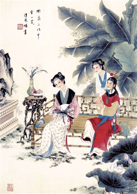谭凤嬛工笔《红楼梦》插图34幅 哔哩哔哩