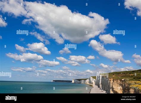 England East Sussex Eastbourne View Of The Seven Sisters Cliffs And