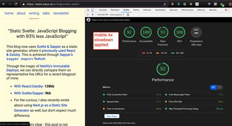 static svelte javascript blogging with 93 less javascript