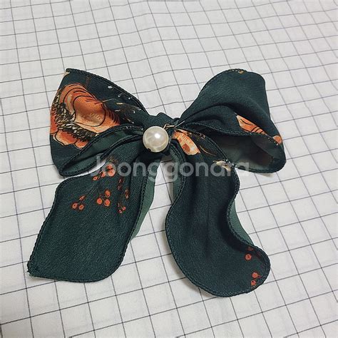 녹색 왕리본 헤어 머리핀 리본머리핀 머리장식 헤어액세 여성의류 중고나라