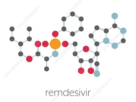 Remdesivir Antiviral Drug Molecule Illustration Stock Image F030
