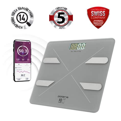 Умные напольные весы Polaris PWS 1898 IQ Home измерение массы тела ...