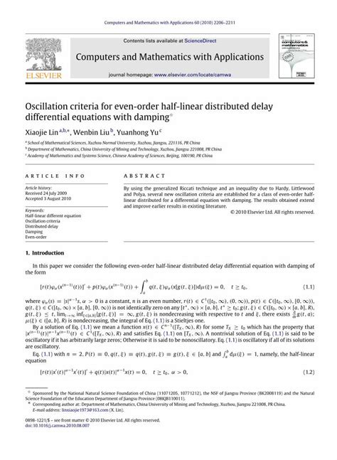 Pdf Oscillation Criteria For Even Order Half Linear Distributed Delay Differential Equations