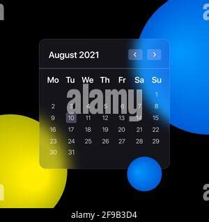 Glassmorhism Calendar Template Ui Ux Gui Layout For Mobile And Web