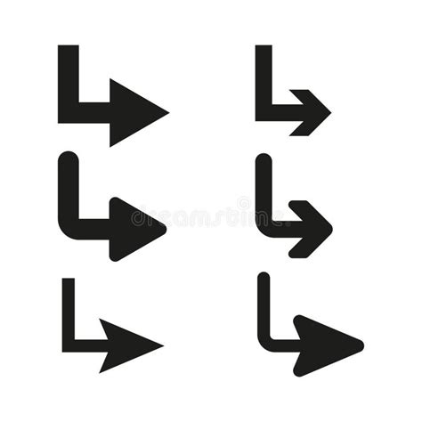 Arrow Icons Vector Black Simple Design Various Direction Symbols