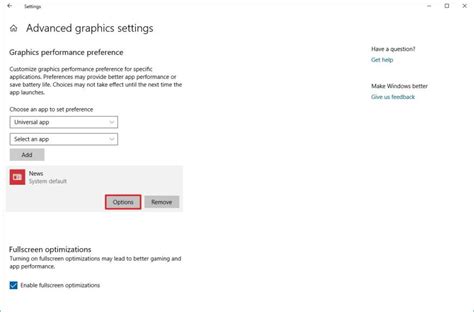 Graphics Settings Windows 10