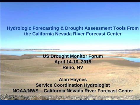 Pdf Hydrologic Forecasting And Drought Assessment Tools From The