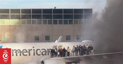 American Airlines Jet Engine Catches Fire After Landing In Denver