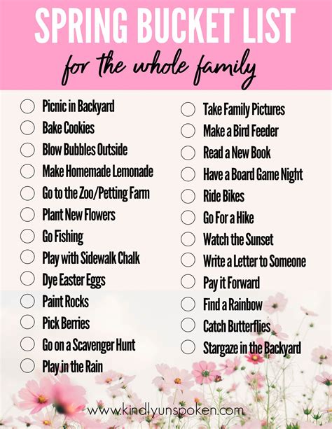 Ultimate Spring Bucket List for Families - Kindly Unspoken | Spring break kids activities ...