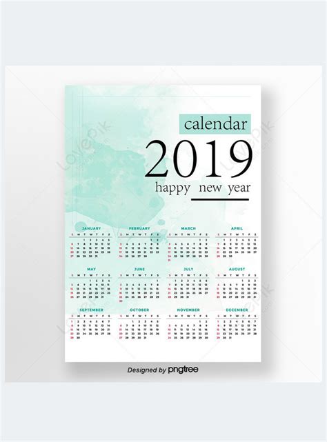 파란색 신선한 새해 달력 포스터 이미지 사진 463847898 무료 다운로드