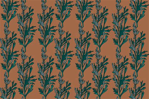 식물 식물 완벽 한 패턴과 열매 벡터 그림 갈색 배경에 반복 꽃 패턴입니다 패션 커버 섬유 생일 인사말 카드 초대장 웨딩 프린트에 대 한 그래픽 디자인 갈색에 대한 스톡