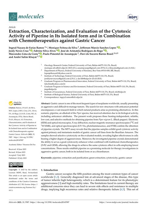 Pdf Extraction Characterization And Evaluation Of The Cytotoxic