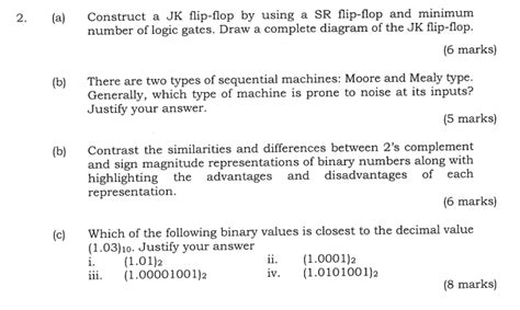 Solved 2 A Construct A JK Flip Flop By Using A SR Chegg