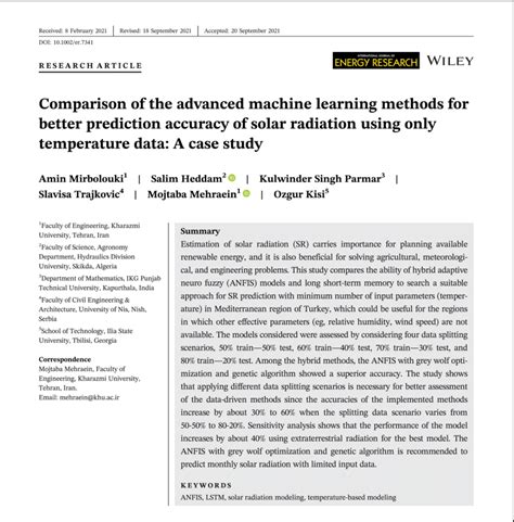 Pdf Comparison Of The Advanced Machine Learning Methods For Better