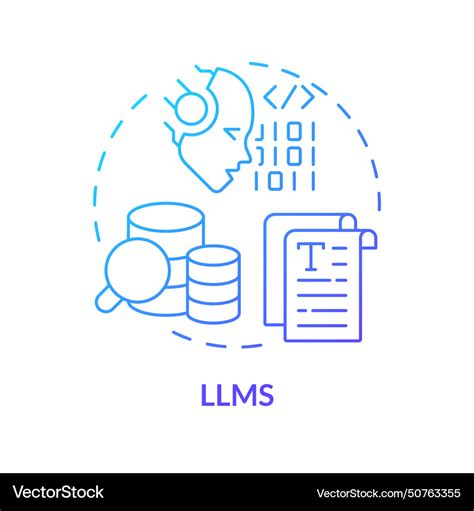 Llm Artificial Intelligence Blue Gradient Concept Vector Image