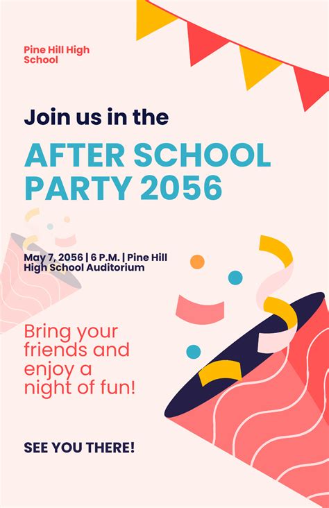 Free After School Party Poster Template To Edit Online