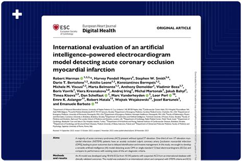 International Evaluation Of An Artificial Intelligence Powered Ecg