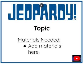 Jeopardy Template By Courtneys Curriculum Corner TPT